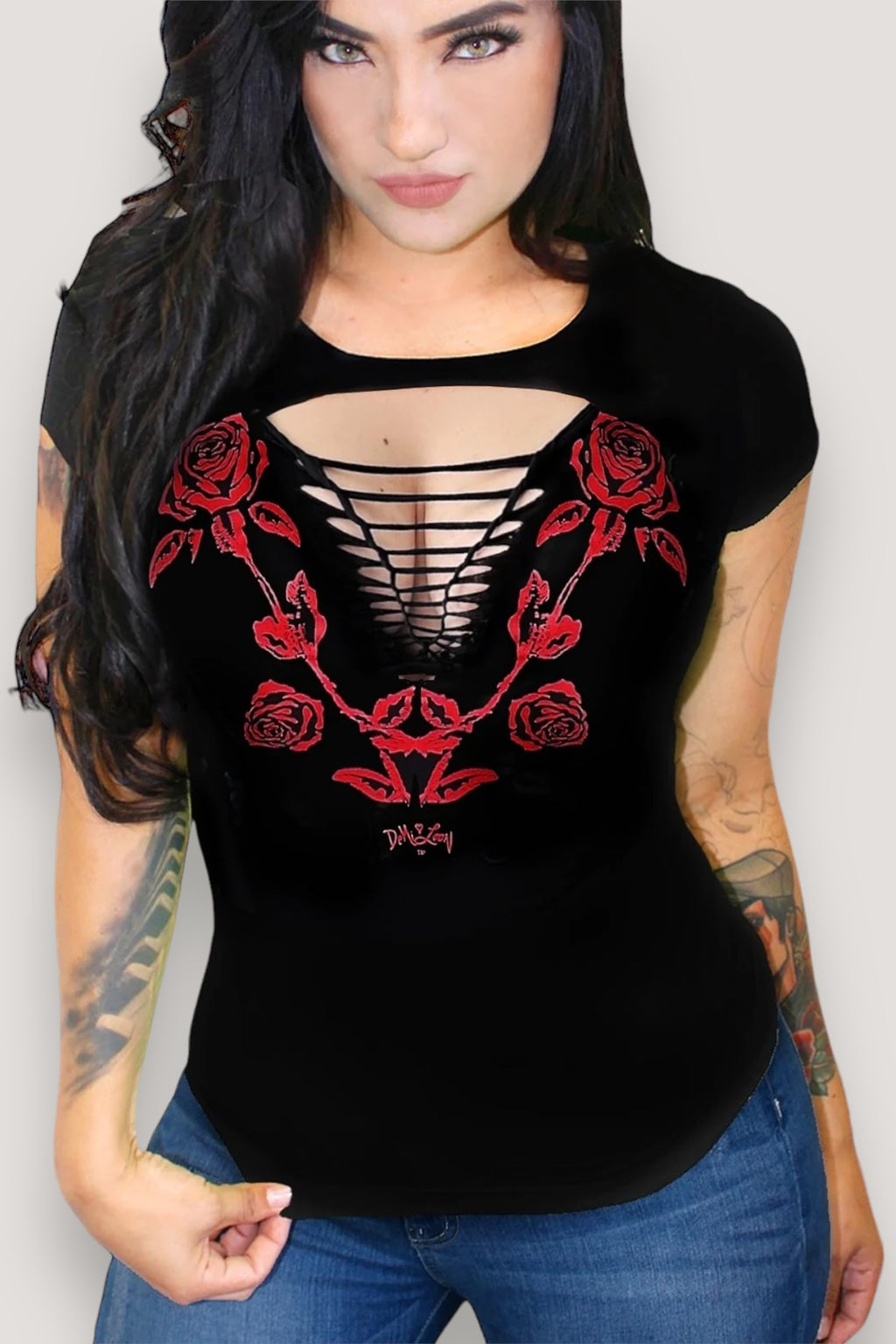 Gothic Rose Festival Cutout Slashed Tee – Demi Loon
