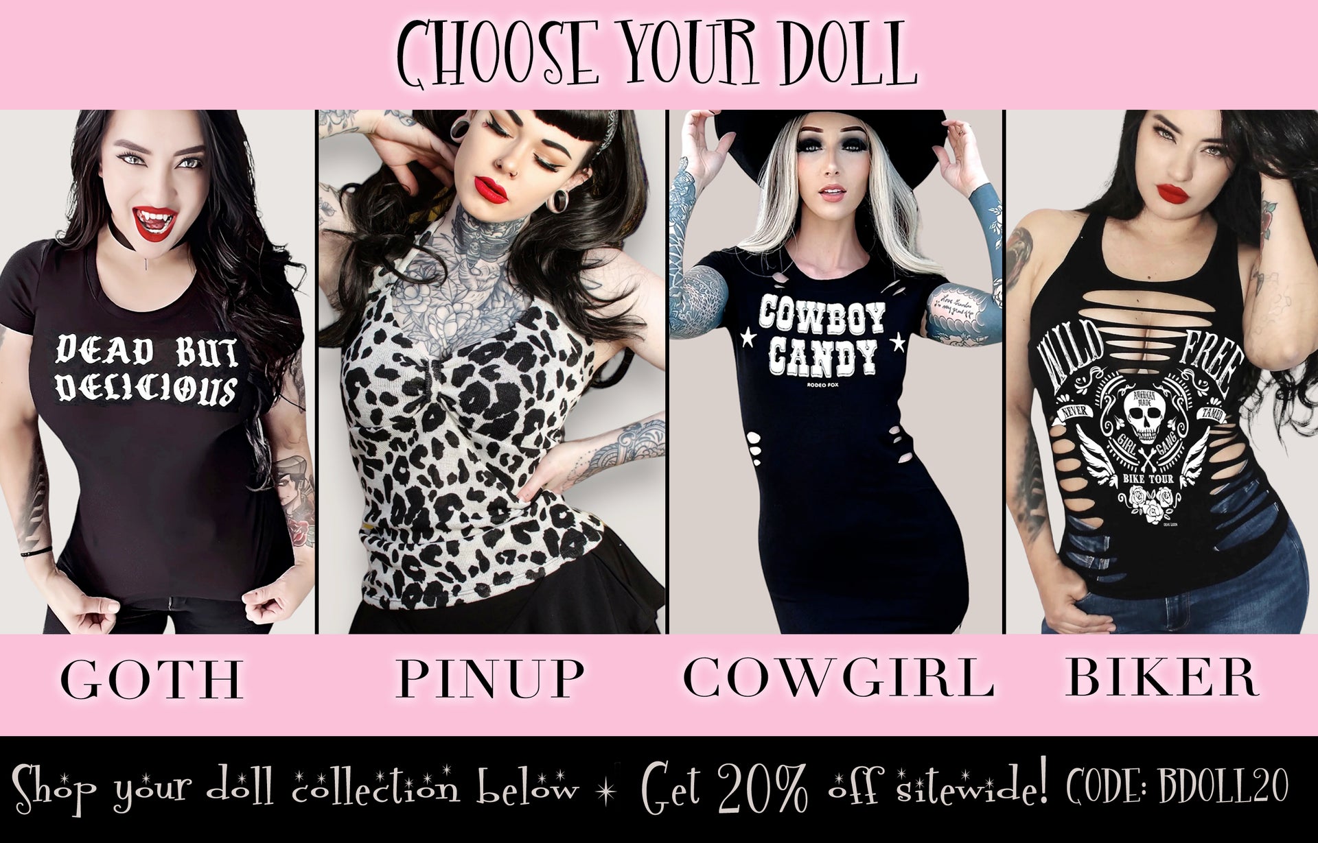 Demi Loon Slashed Tees & Alternative Gothic Cowgirl Clothing